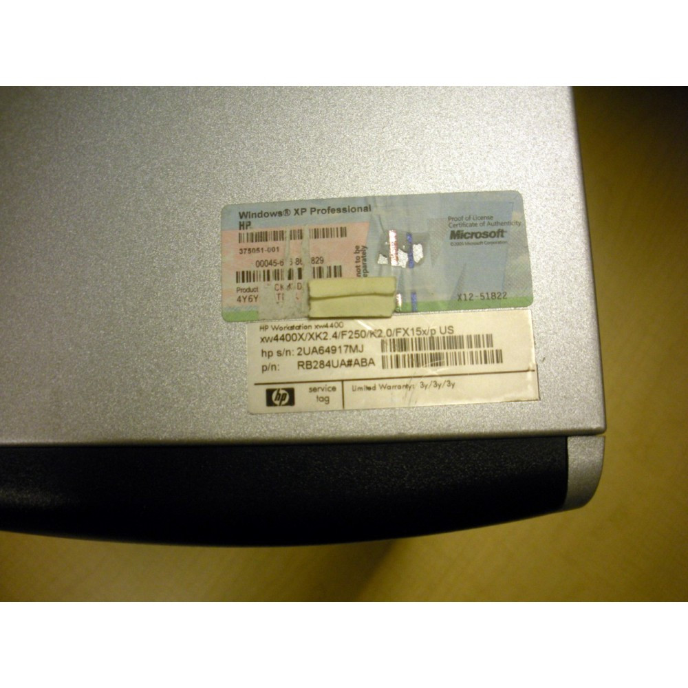 HP xw4400 RB284UA#ABA Intel Core 2 Duo E6600 Processor 2.40GHz, 4GB ...