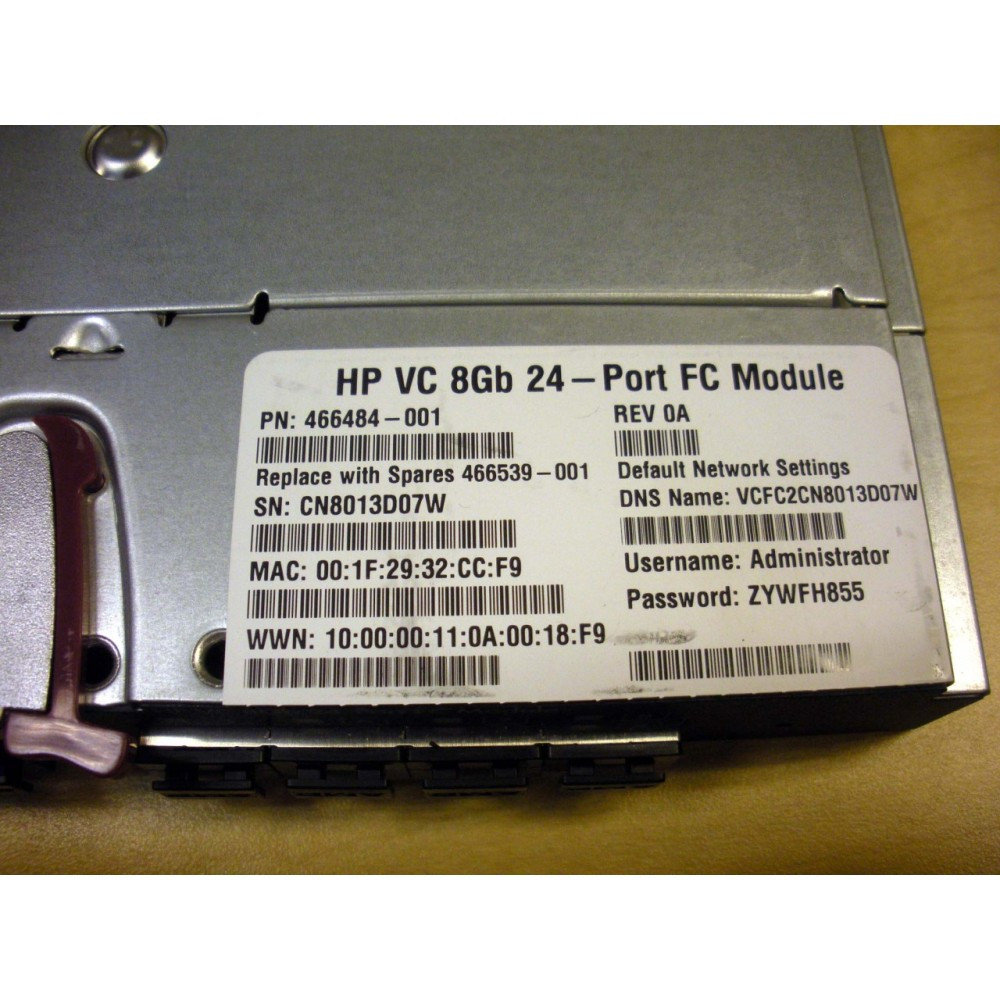 HP 466482-B21 466484-001 466539-001 BLc Virtual Connect 8Gb 24-Port FC ...