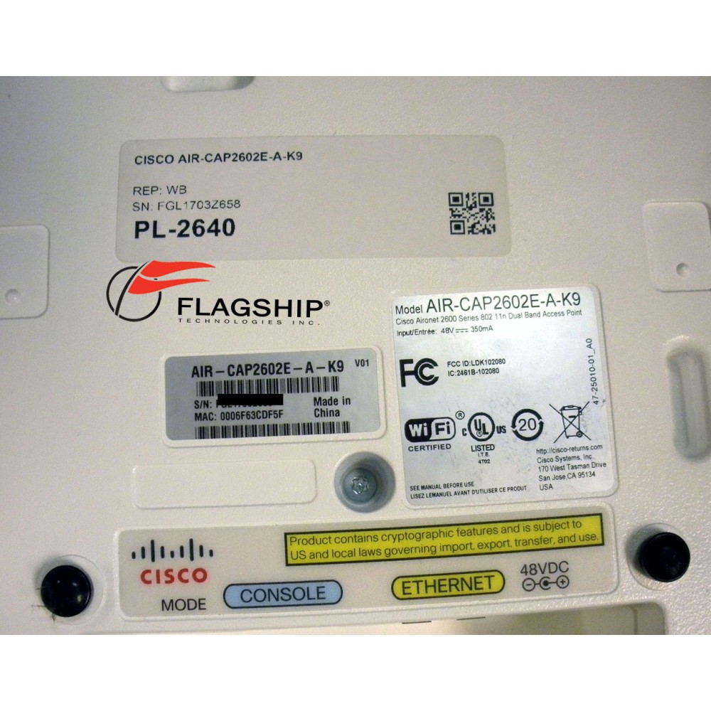 Cisco AIR-CAP2602E-A-K9 Wireless Access Point 802.11n PoE CleanAir