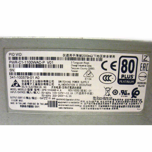 Cisco PWR-C1-1100WAC-P Platinum Power Supply