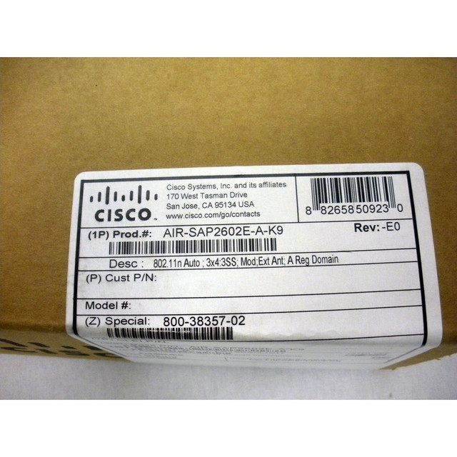 Cisco AIR-SAP2602E-A-K9 Aironet 2600 Series 2602E Generation 2 802.11n ...