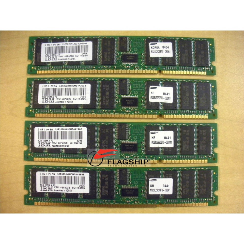 IBM 4490-701X 4GB (4x 1GB) Memory Kit 12R8616 53P3228