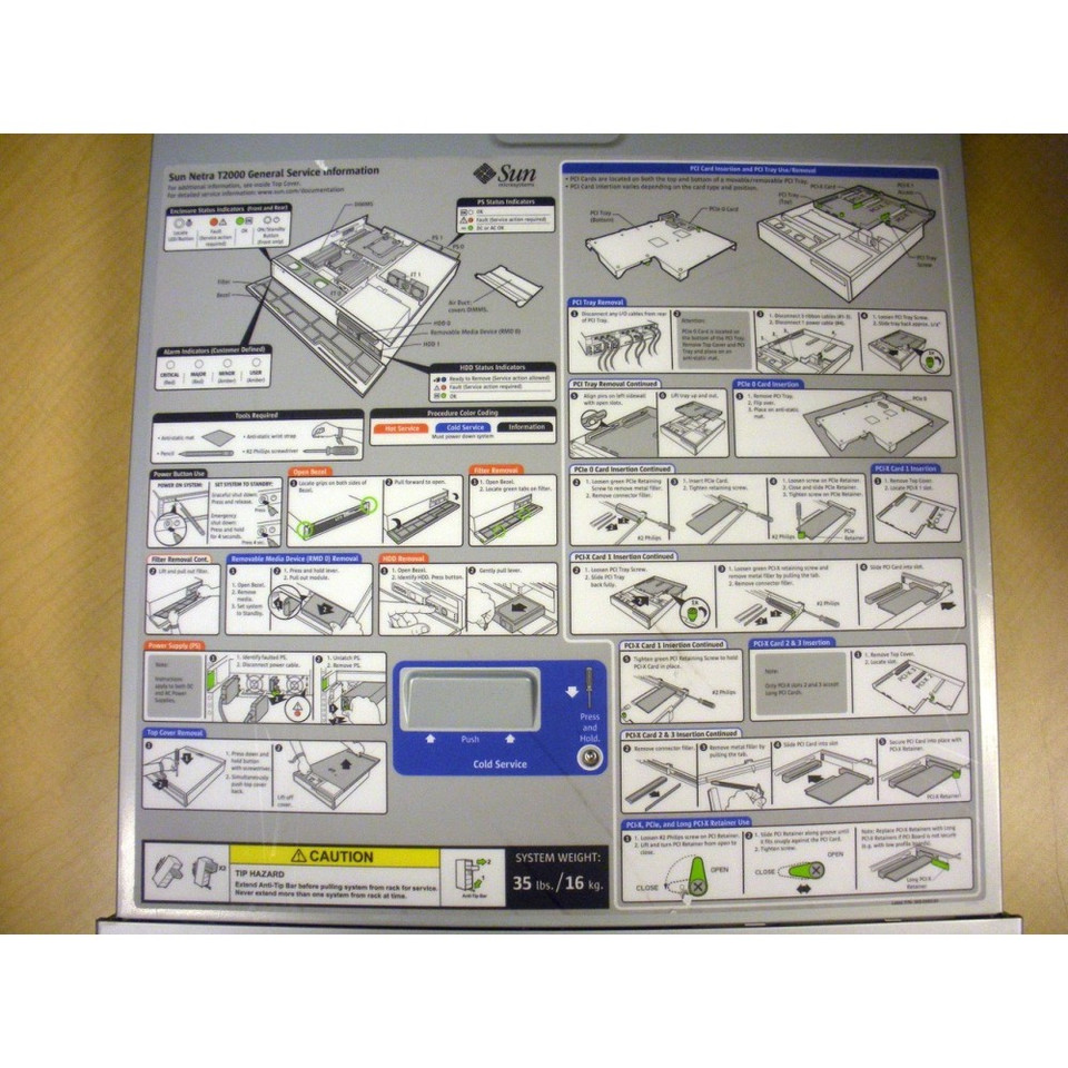 Sun N20Z108B08GD2FD Netra T2000 1.2GHz 8-Core, 16GB, 2x 146GB with Rack Kit
