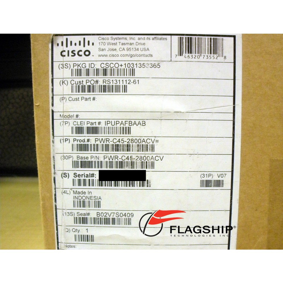 Cisco PWR-C45-2800ACV Power Supply AC