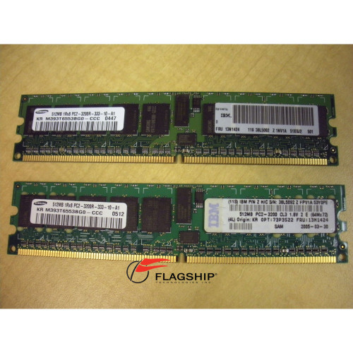 IBM 73P3522 1GB (2x 512MB) Memory Kit PC2-3200 13N1424 38L5092