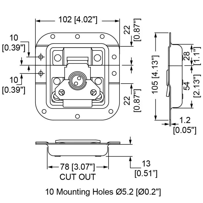 P8271 - DOUBLE HINGE -In Offset Dish - DIY Road Cases Store