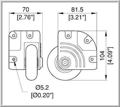 W8375PJPBK - EXTERNAL CORNER CASTER - DIY Road Cases Store