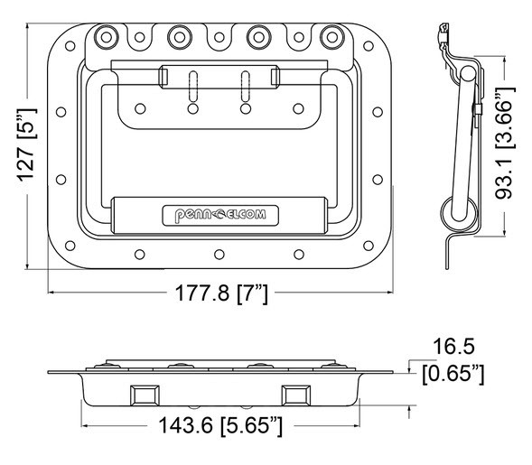 H7165Z - LARGE RECESSED HANDLE - DIY Road Cases Store