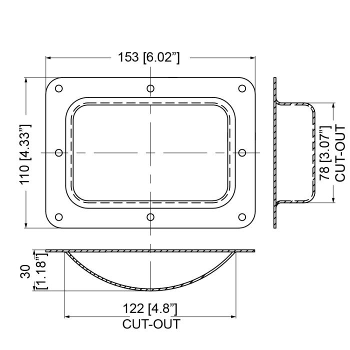 D0946EZ - CASTER DISH - RECESSED - medium size - DIY Road Cases Store