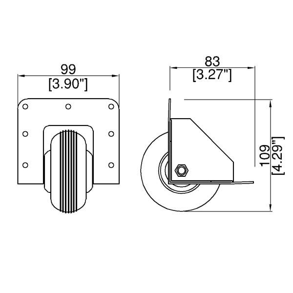 A5251 - EDGE CASTER WITH SKID RUNNER - black - DIY Road Cases Store