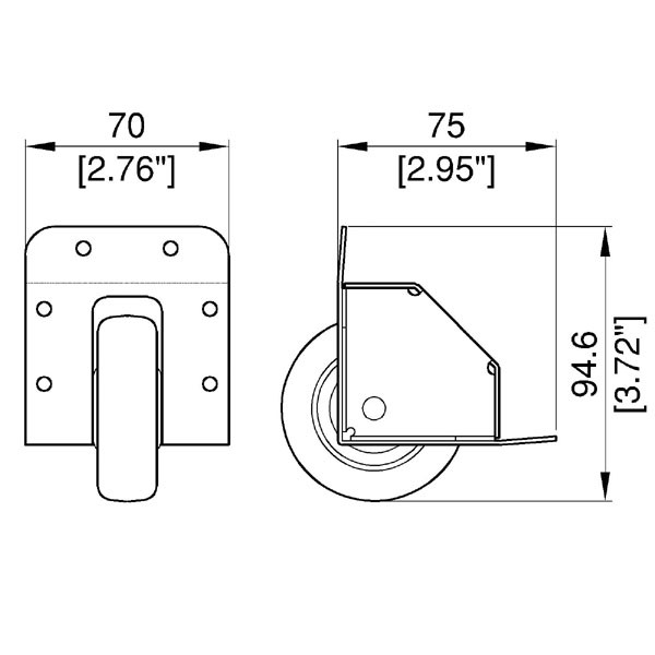 A5251 - EDGE CASTER WITH SKID RUNNER - black - DIY Road Cases Store