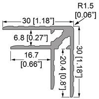 E0875-2M - DOUBLE ANGLE CORNER EXTRUSION -3/8" (6.5 ft.) - DIY Road ...