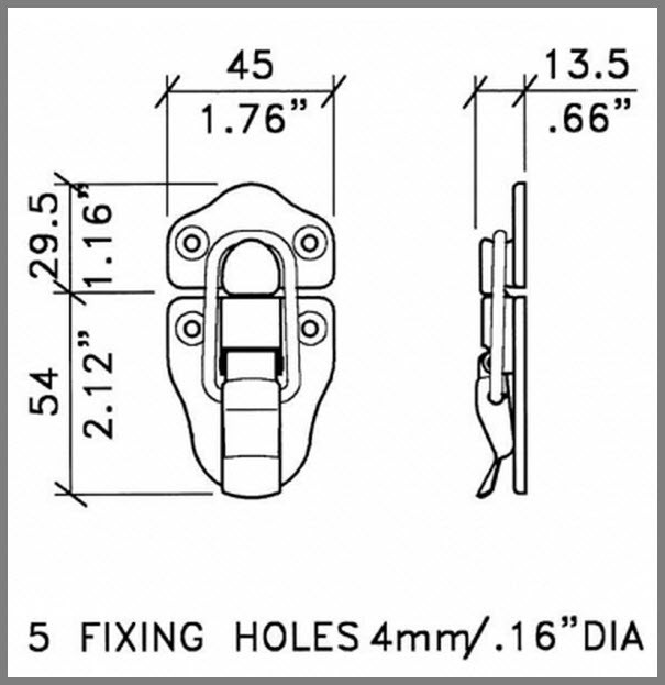 L0566N - DRAW LATCH - guitar case style - DIY Road Cases Store