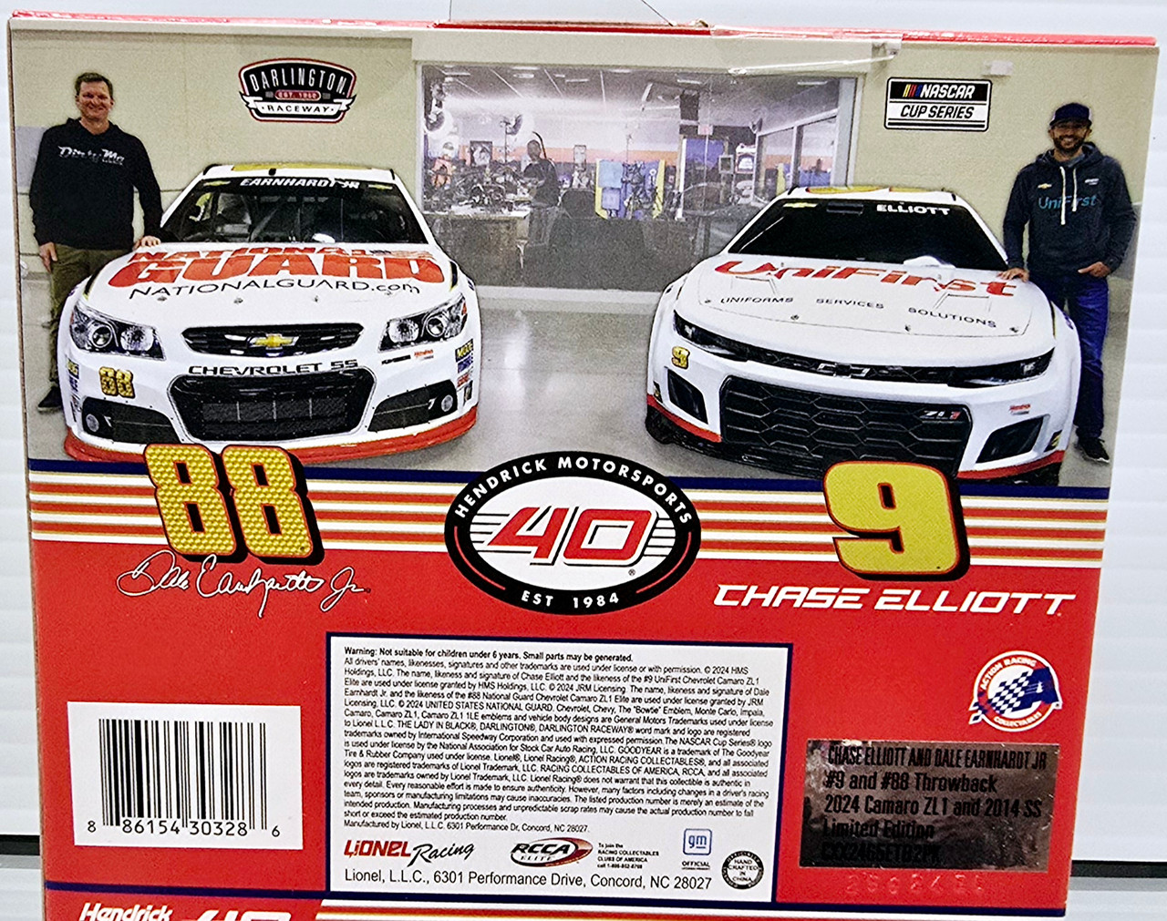 DALE JR & CHASE ELLIOTT 2-CAR SET NATIONAL GUARD & UNIFIRST 1/64 ACTION ...