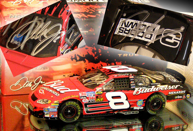 DALE JR 2005 STAIND ROCK-N-ROLL BUDWEISER DOUBLE AUTOGRAPHED 1/24 ACTION