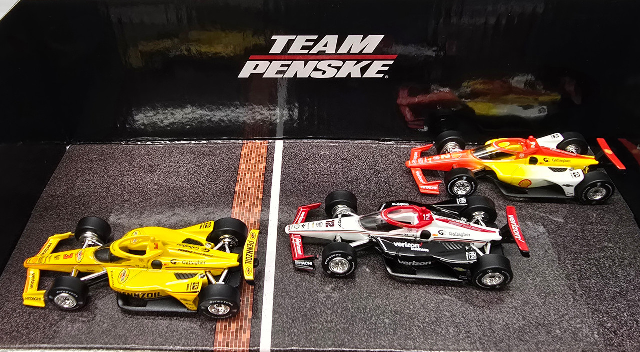 TEAM PENSKE 2024 INDIANAPOLIS 500 FRONT ROW 3-CAR SET 1/64 GREENLIGHT ...