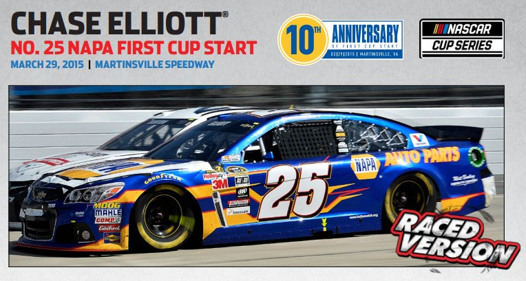CHASE ELLIOTT 2015 NAPA FIRST CUP START RACED VERSION 1/24 ARC DIECAST ...