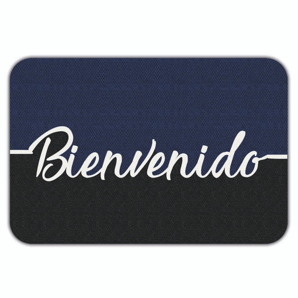 TAPETE DECORATIVO ELITE MAT DISEÑO BIENVENIDO AZUL DE 70X50 CM
