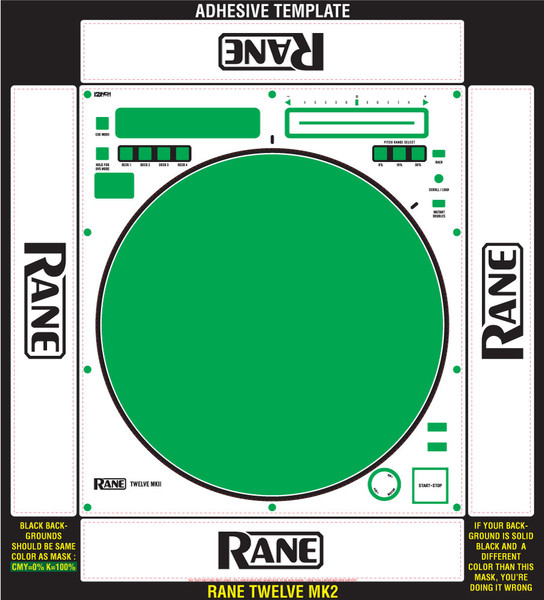 Rane Twelve MK2 Skinz Custom (SINGLE) - ADHESIVE - 12inchSkinz