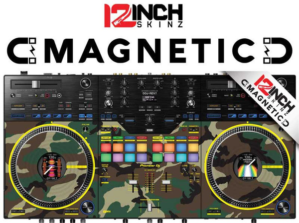 Pioneer DDJ-REV7 MAGNETIC Skinz & Fader Caps Kit- Camoflage - 12inchSkinz