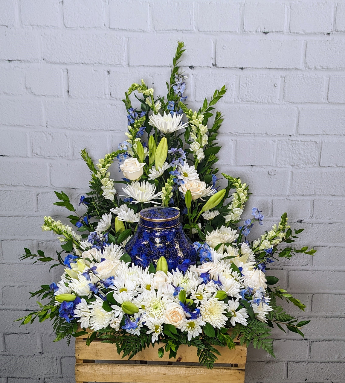 Blue and White Urn Arrangement *Urn NOT Included* - Northern Blvd ...
