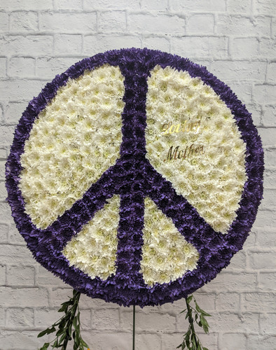 Custom Peace Symbol Funeral Arrangement