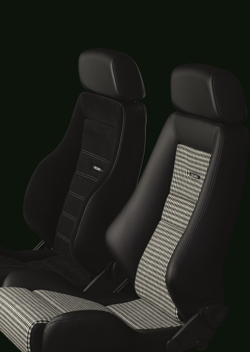 Recaro Classic LS Seat - Black Leather/Classic Checkered Fabric ...