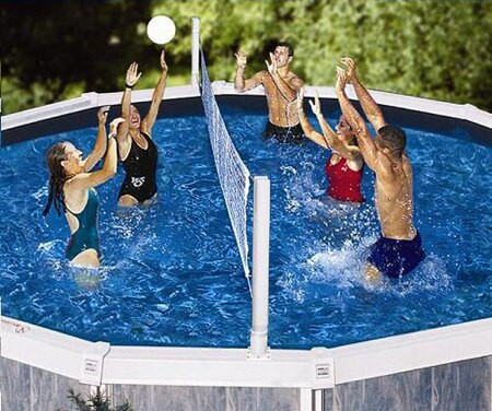 Pool Jam Combo Above-Ground Basketball and Volleyball Game - Pool ...