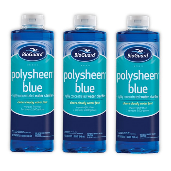 BioGuard Polysheen Blue Clarifier - 1 qt. - 3 Pack - Pool Supply Mall