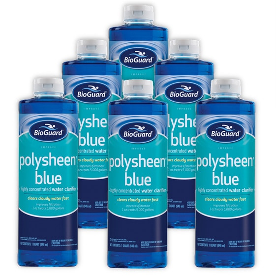 BioGuard Polysheen Blue Clarifier - 1 qt. - 6 Pack - Pool Supply Mall