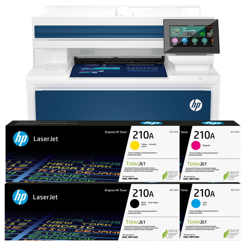 HP Color LaserJet Pro MFP 4301fdw 210A Printer Toner Bundle | MediaForm AU