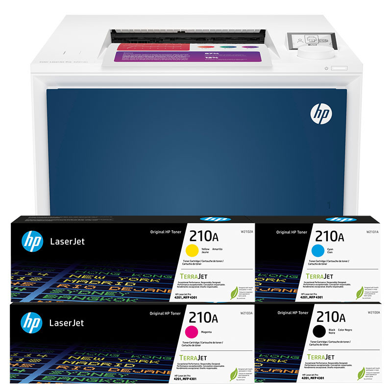 HP Color LaserJet Pro 4201dw 210A Printer Toner Bundle | MediaForm AU