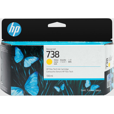 HP 738 130-ml Yellow DesignJet Ink Cartridge (498N7A) | MediaForm AU