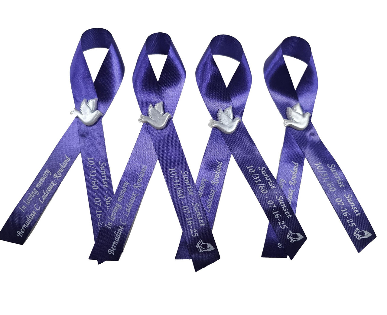 Custom Memorial Ribbon Pins | Personalized Funeral Pins