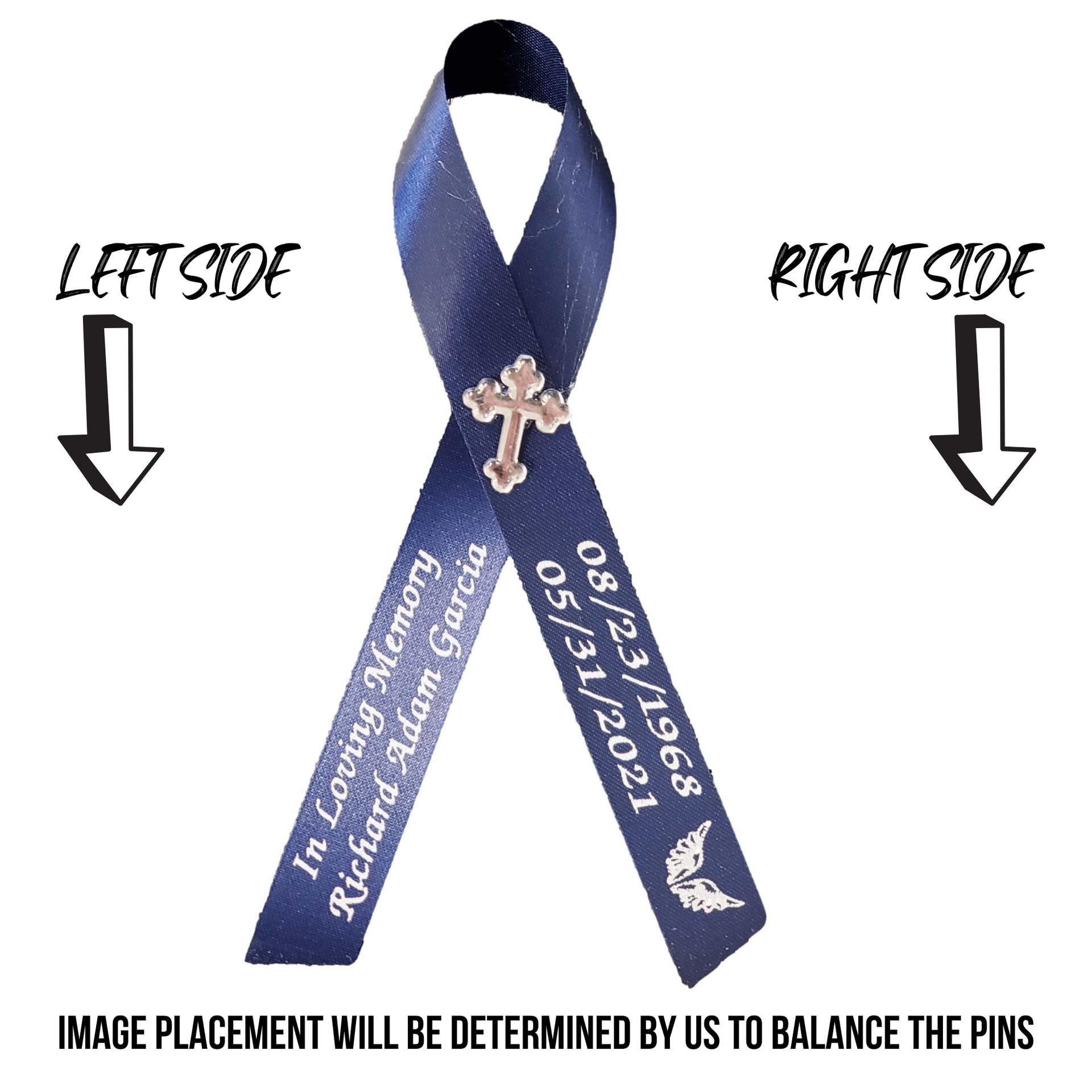 Personalized Funeral Memorial Ribbon Pins 20
