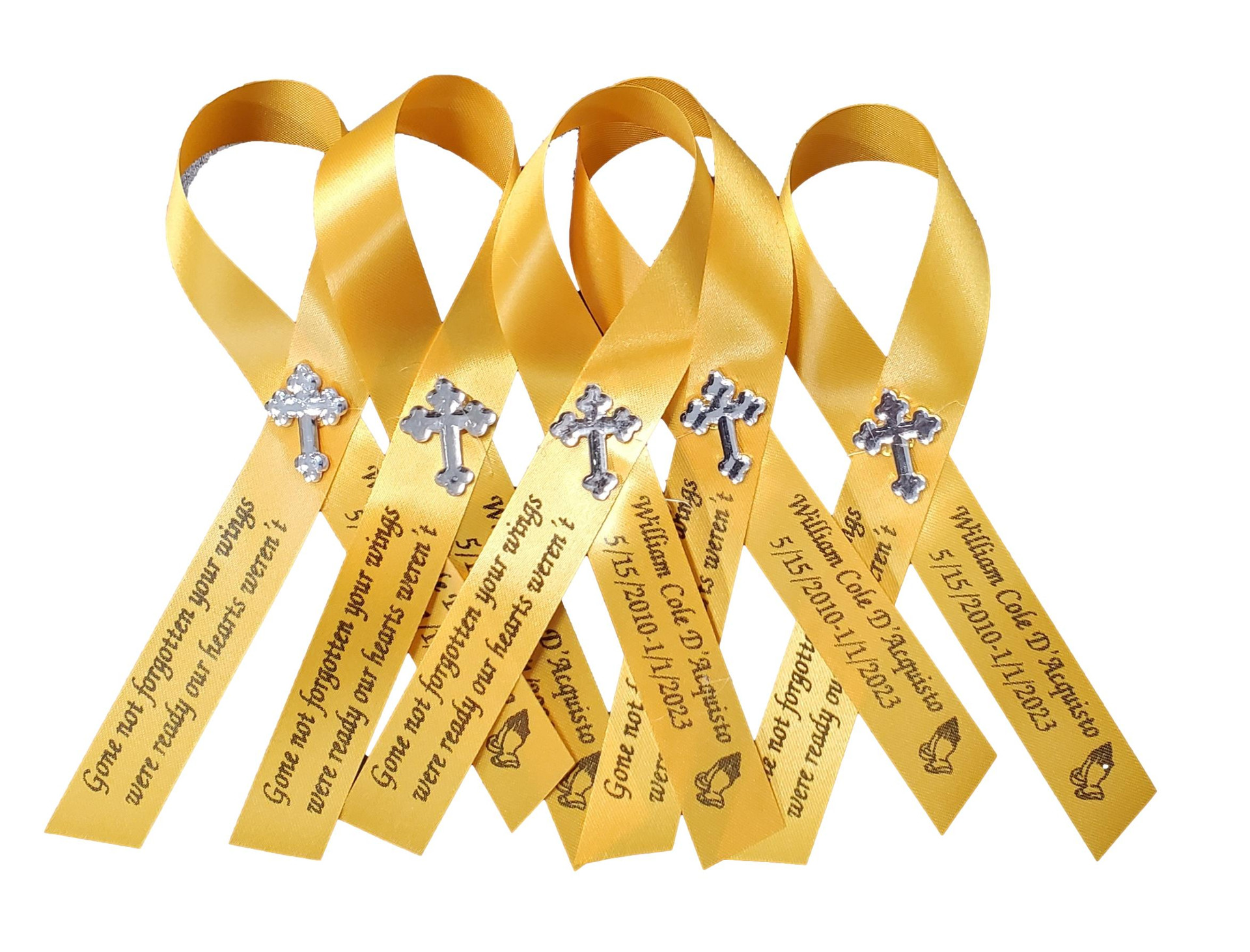 Personalized Funeral Memorial Ribbon Pins 20