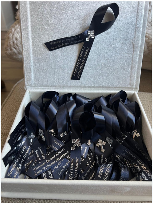 Custom Memorial Ribbon Pins | Personalized Funeral Pins