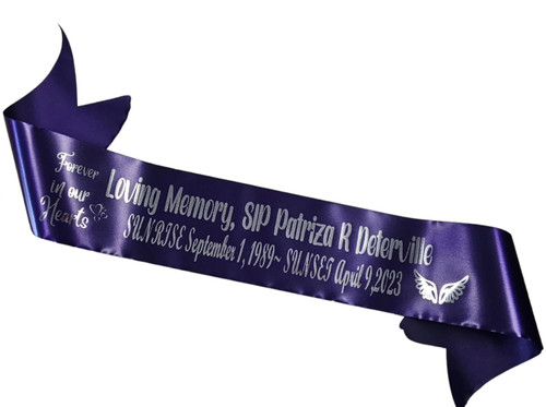 Personalized Funeral Sash