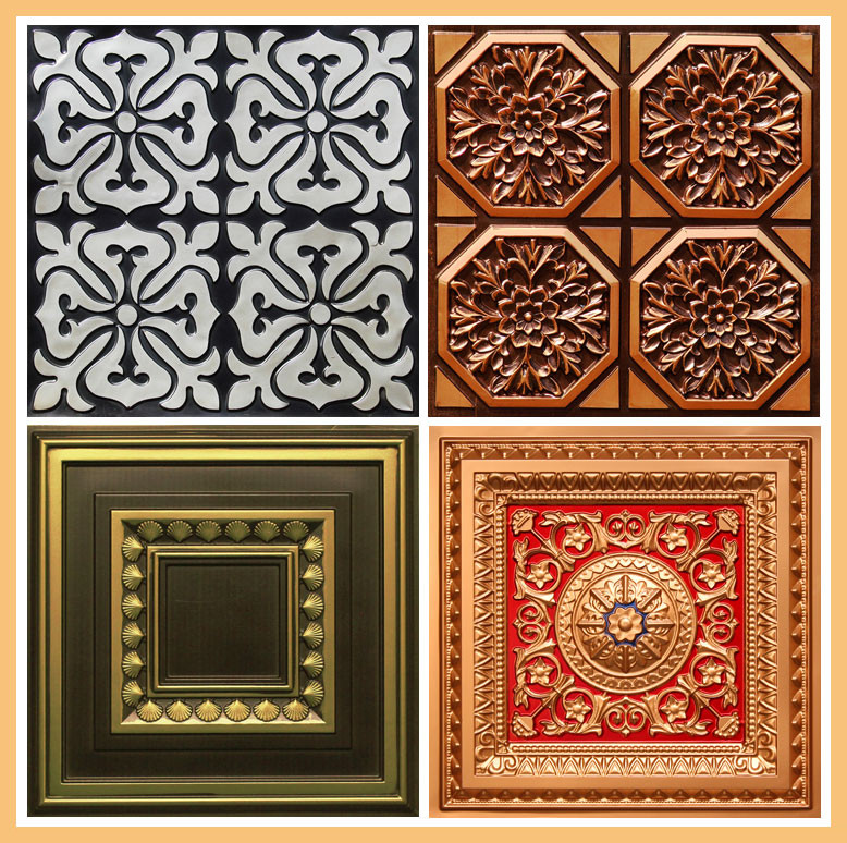 Sample Pack of Hand Painted Styrofoam Ceiling Tiles