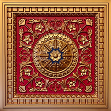 D215 Gold-Red-Blue PVC Drop In Ceiling Tiles - Lot of 23 (AS IS) - Euro ...