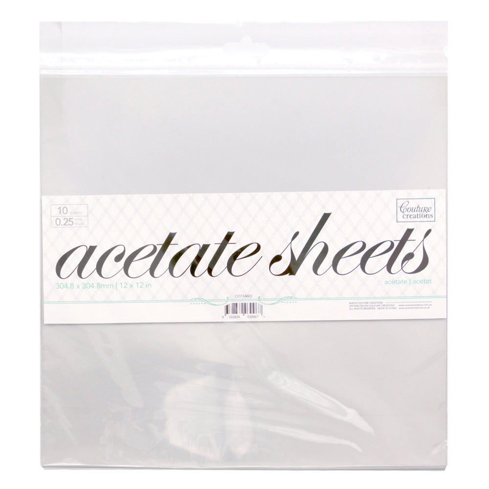 12x12" Acetate Sheets │10pc - Scrapalicious Delight