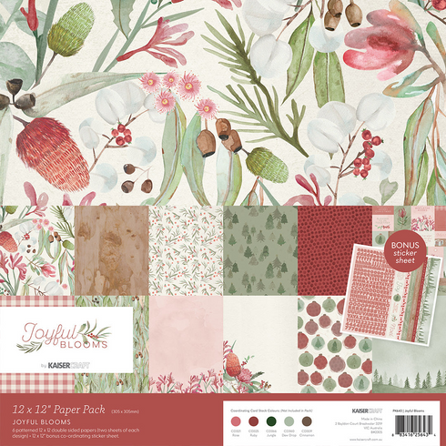 Joyful Blooms Collection Paper Pack Bonus Sticker Sheet│Kaisercraft ...