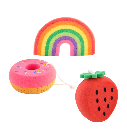 Novelty Bath Sponge – Fun Rainbow, Strawberry & Donut Designs for Kids