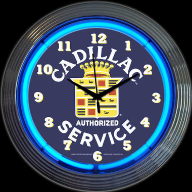 CADILLAC SERVICE NEON CLOCK - Neon4Less.com