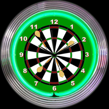 DARTS NEON CLOCK - Neon4Less.com