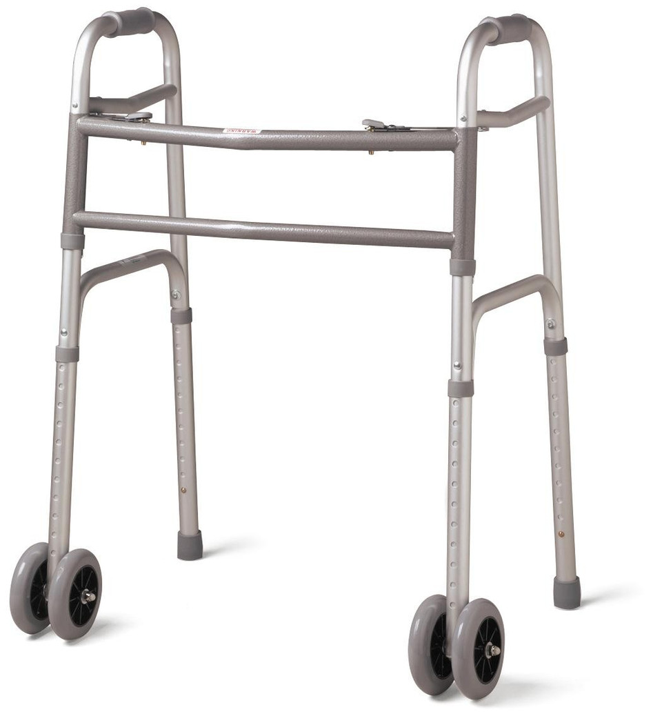 4 wheel deluxe walker with 8 inch casters