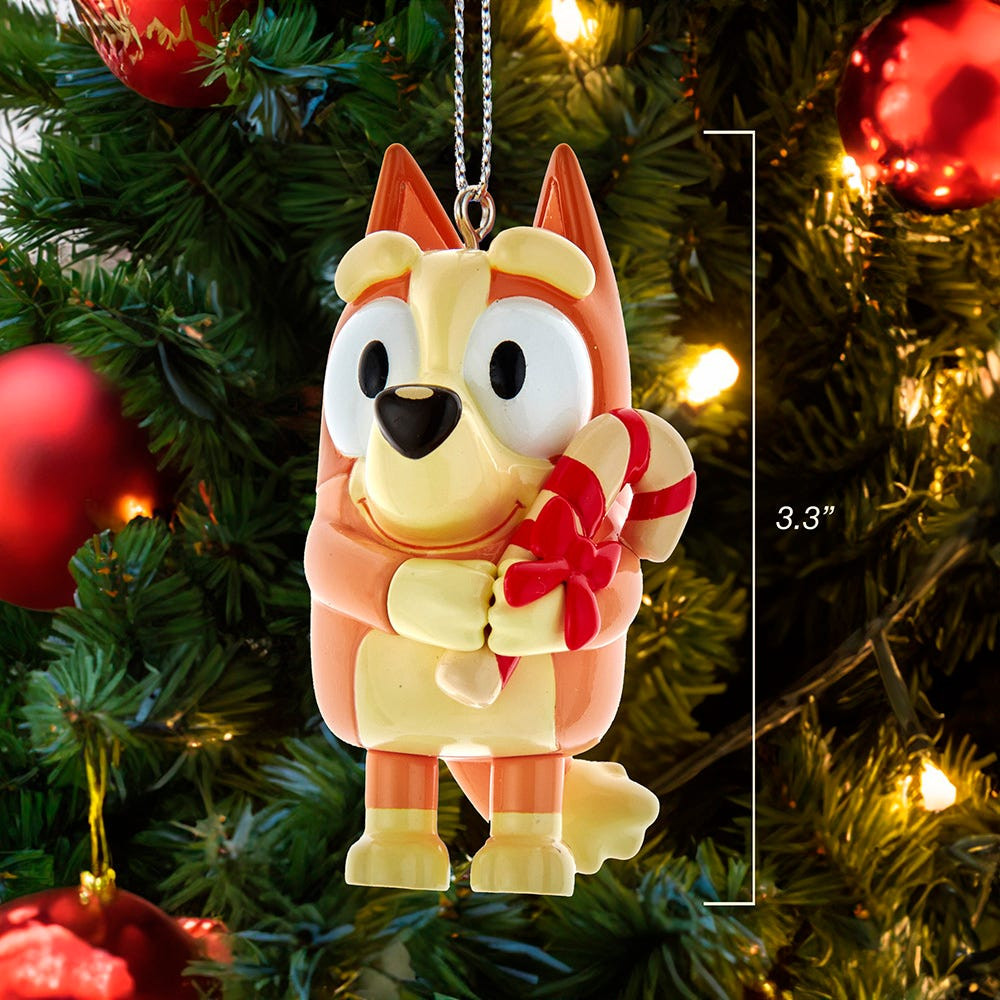 Bluey™ Bingo With Candy Cane Blow Mold Ornament
