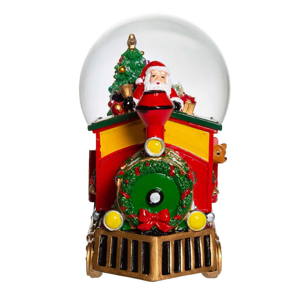 120MM Musical Santa Driving Train Water Globe - Kurt S. Adler Inc