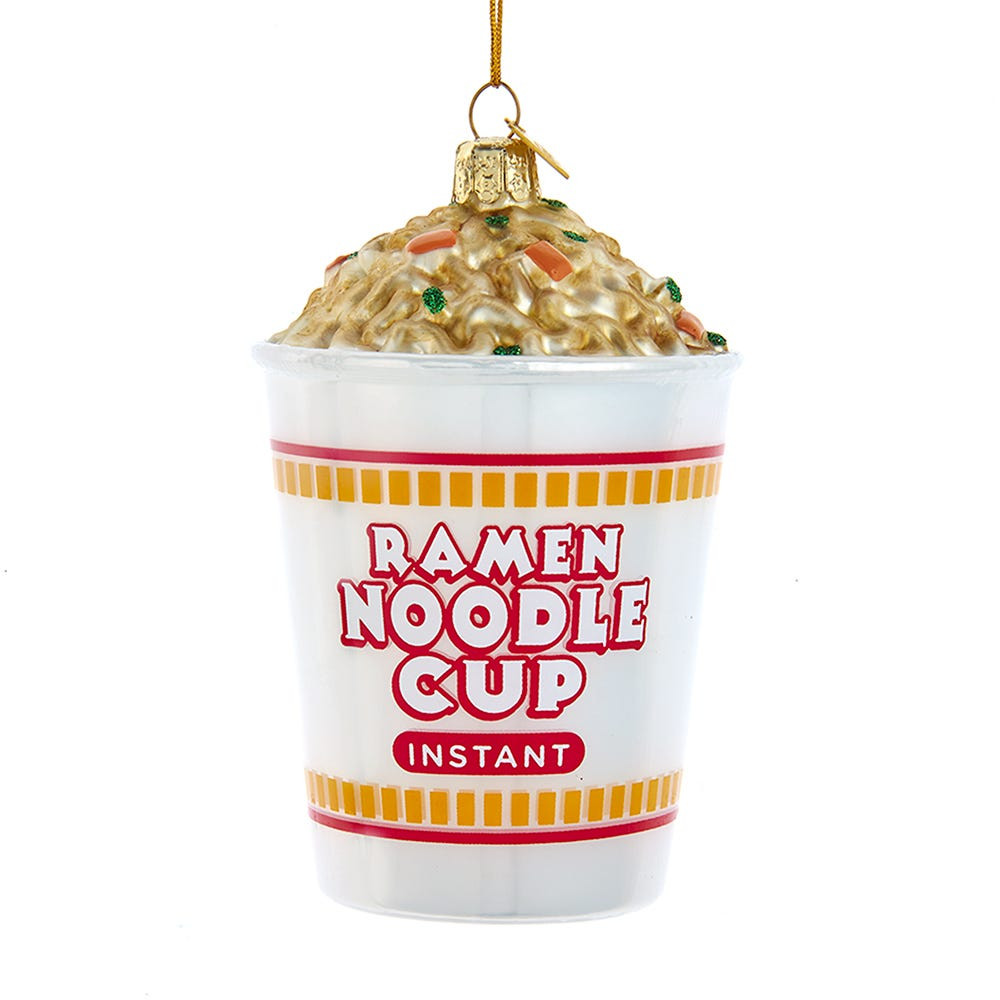 Glass Ramen Noodle Cup Ornament - Kurt S. Adler Inc