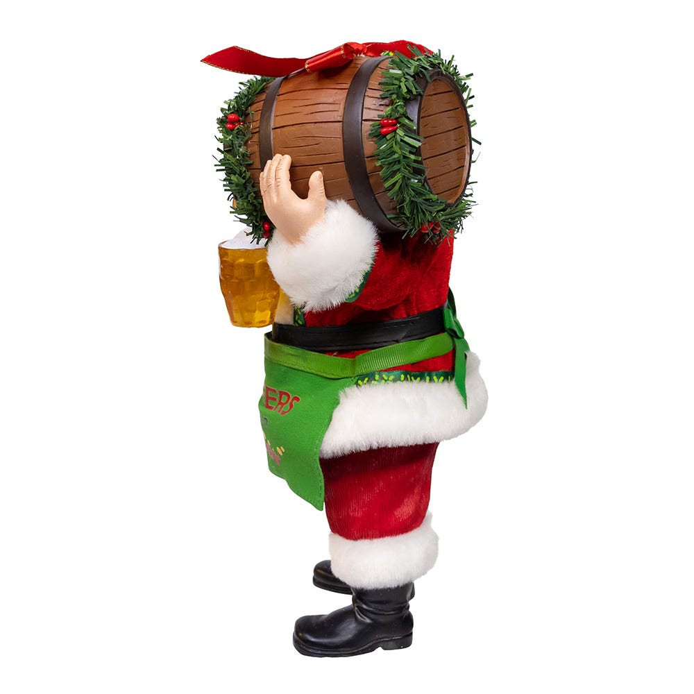 10.5“ Fabriché™ Beer Santa With Barrel